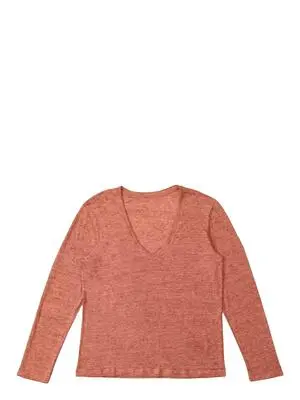 FORTELA Cara Long-sleeve V-neck T-shirt - Orange