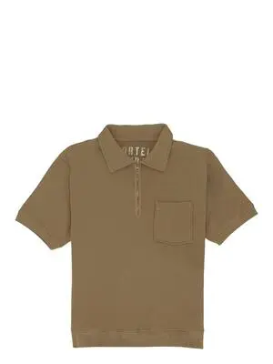 FORTELA Yalepm Zip Pocket Polo Shirt - Brown