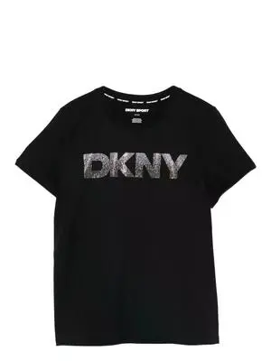 Dkny Ombre Rhinestone T-shirt - Black
