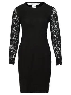 Diane Von Furstenberg Long-sleeve Lace Dress - Black