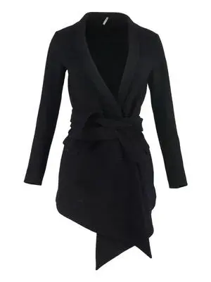 Dior Asymmetric Hem Coat - Black