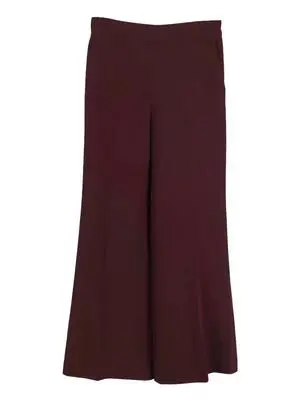 Fendi High-rise Wide-leg Wool Trousers - Red