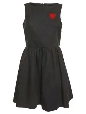 Dior Heart-embroidered Midi Dress - Black