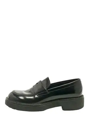 Prada Leather Slip-on Loafers - Black