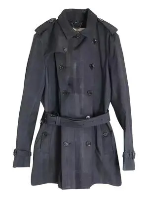 BURBERRY LONDON VINTAGE Vintage Burberry London Double-breasted Belted Coat - Grey