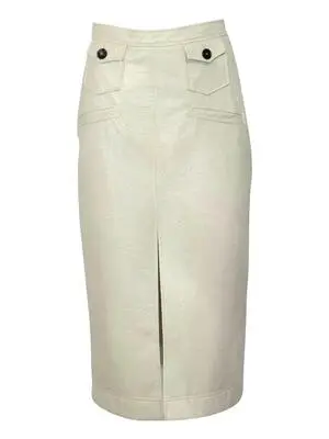 Alexa Chung Flap-pocket Midi Skirt - Neutrals