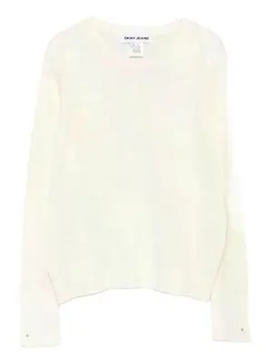 Dkny Logo-detail Long-sleeve Sweater - Neutrals