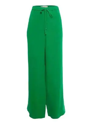 Valentino Garavani Drawstring-waistband Wide-leg Trousers - Green