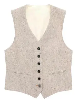 FORTELA Demi Button-front Single-breasted Waistcoat - Neutrals