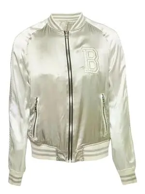 Balmain Satin Bomber Jacket - Neutrals