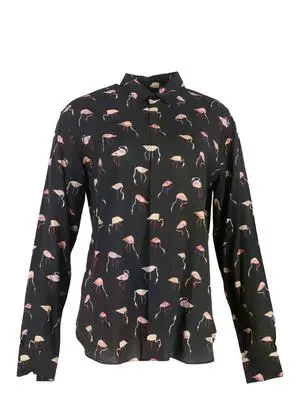 Saint Laurent Flamingo-print Shirt - Black