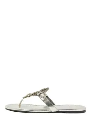 Tory Burch Miller Leather Sandals - Silver