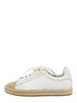 Alexander Wang Jute-toe Leather Sneakers - White