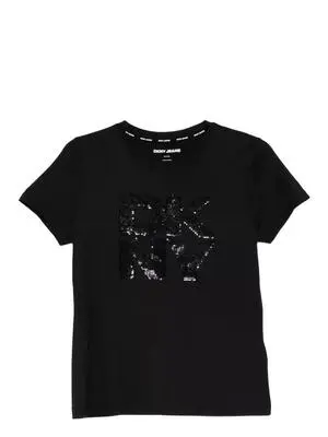 Dkny Sequin Logo T-shirt - Black
