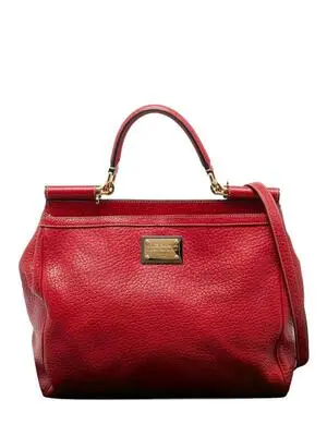 Dolce & Gabbana Miss Sicily Leather Tote - Red