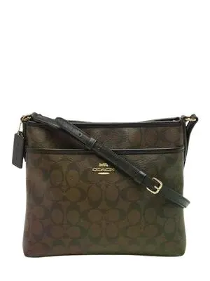 COACH Signature Coated Canvas Crossbody Bag - Brown