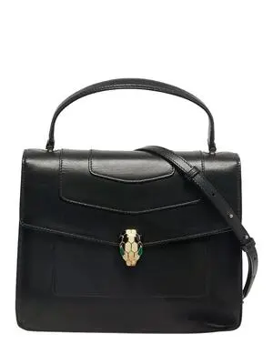 BVLGARI Calf Leather Satchel - Black