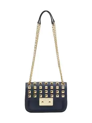 Michael Kors Sloan Stud-embellished Leather Shoulder Bag - Blue