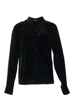 TOM FORD Velvet Long-sleeve Shirt - Black