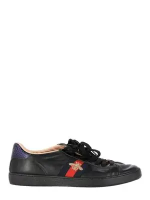 Gucci Ace Bee Lace-up Sneakers - Black