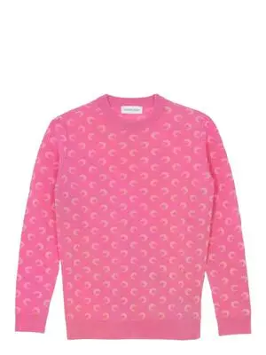 MARINE SERRE Moon Jacquard Crew-neck Sweater - Pink