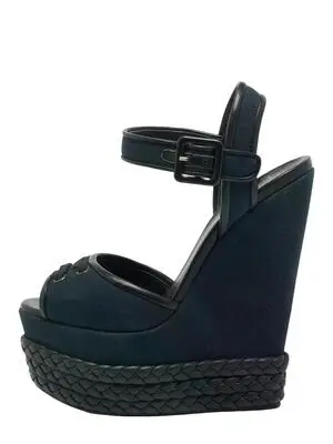 GIUSEPPE ZANOTTI Ankle Strap Wedge Sandals - Blue