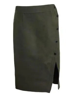 SANDRO Side-Button Pencil Midi Skirt