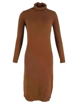 Max Mara Knitted Turtleneck Dress - Brown