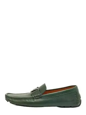 LOUIS VUITTON Leather Monogram Loafers - Green