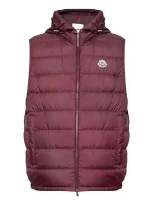 Moncler Quilted Hooded Gilet - Red