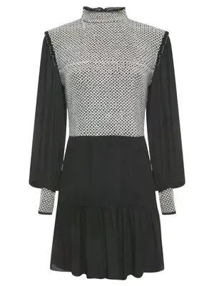 Alice + Olivia Embroidered Mini Dress - Black