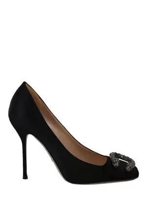 Gucci Dionysus Embellished Satin Pumps - Black