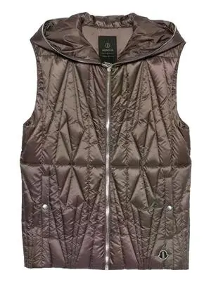 MONCLER + RICK OWENS Hooded Ziplock Vest - Brown