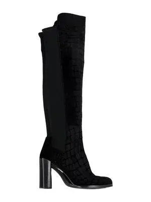STUART WEITZMAN Crocodile-effect Knee-high Boots - Black