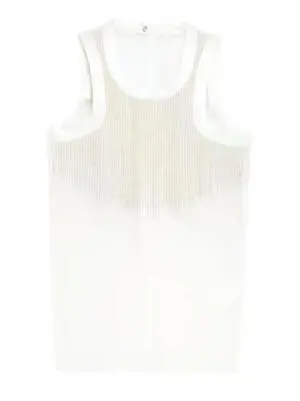 SACAI Ribbed See-Through Top