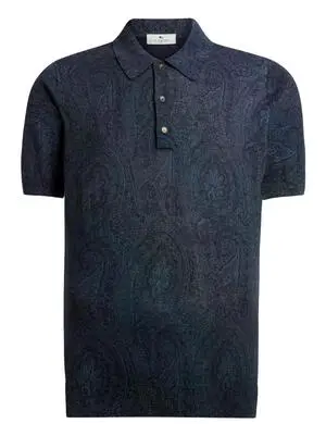 Etro Floral-paisley Polo Shirt - Blue