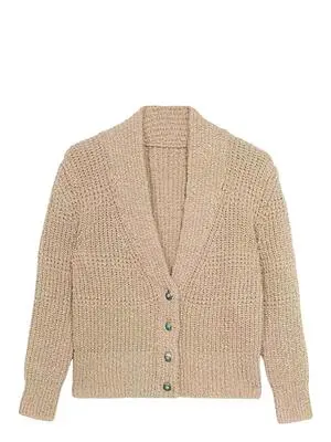 FORTELA Open Knit Cardigan With Stone Embellishments - Neutrals