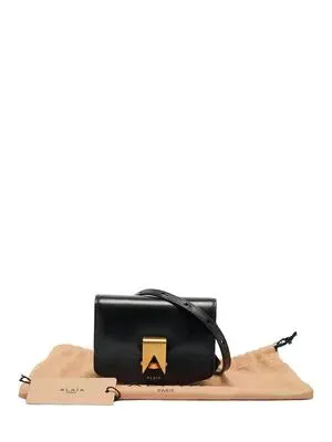 Alaïa Le Papa Leather Clasp Mini Bag - Black