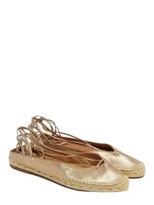 AQUAZZURA Ankle-wrap Espadrilles - Gold