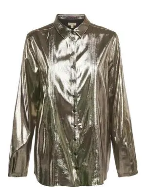 Burberry Metallic Pleated Top - Grey
