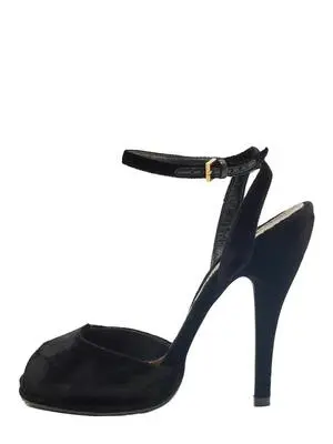 Gucci Ankle-strap Peep-toe Stiletto Sandals - Black