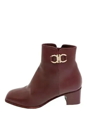 FERRAGAMO Gancini Ankle Boots - Red