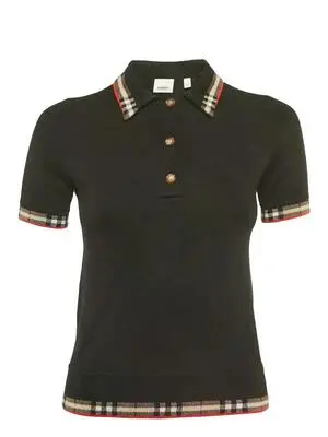 BURBERRY Checked-Trim Polo Top