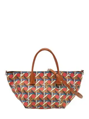 Tory Burch Printed Canvas Tote Bag - Red
