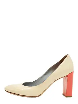 Fendi Eloise Leather Block-heel Pumps - Neutrals