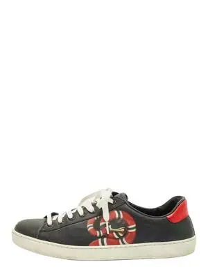Gucci Ace Kingsnake Leather Sneakers - Black