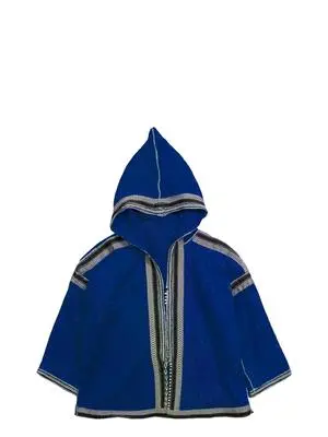 FORTELA Hooded Embellished Poncho - Blue