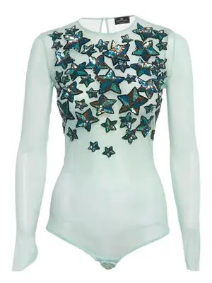 Elisabetta Franchi Star Mesh Top - Green