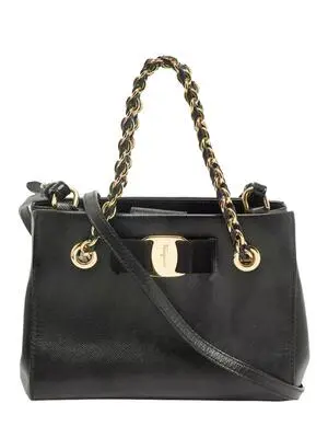 FERRAGAMO Vara Chain-link Mini Bag - Black