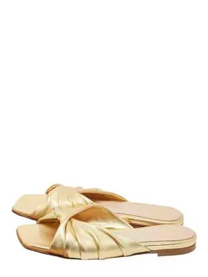 GIANVITO ROSSI Leather Knotted Sandals - Gold